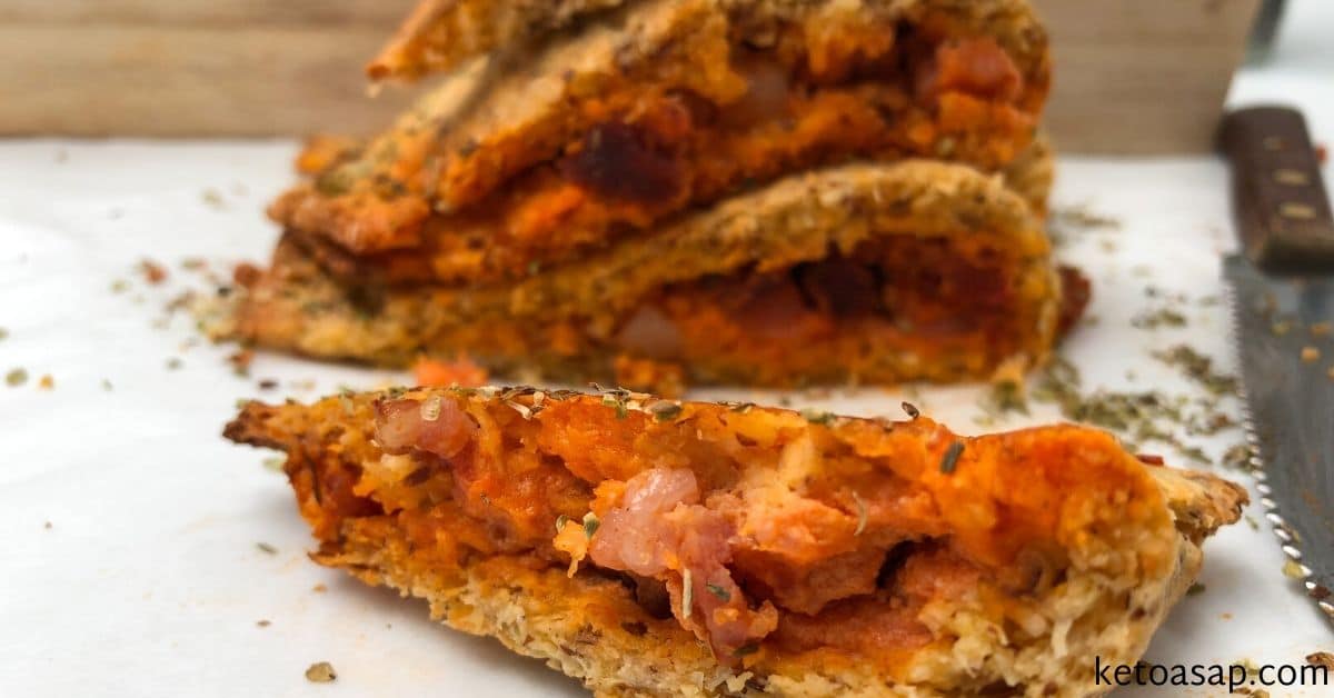 Easy Keto Calzone Low Carb Gluten Free Recipe - KetoASAP